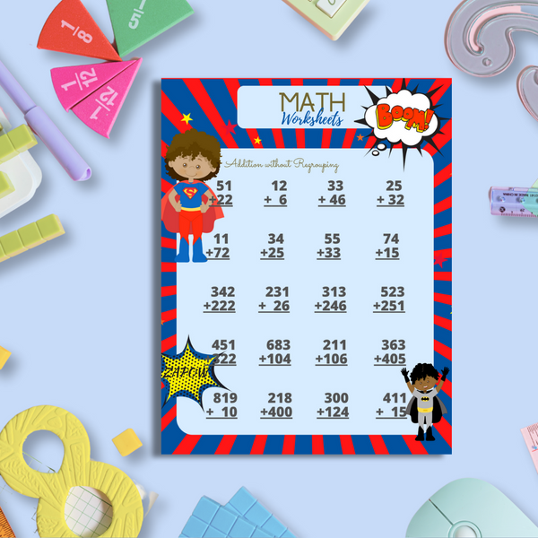 Superhero Math Worksheets – Printables and More Club