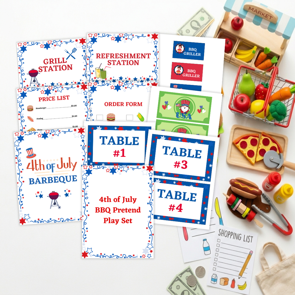 Food & Shopping Pretend Play Bundle: 6 Ready-to-Sell Kids Printables ...