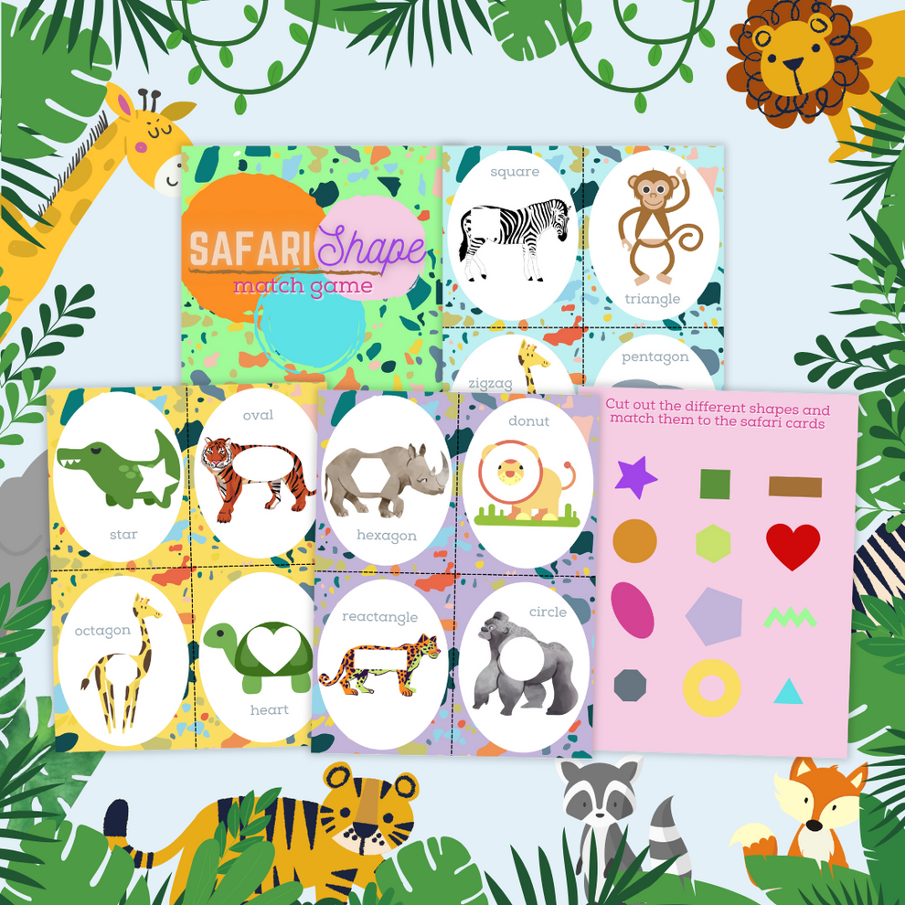 Safari Shape Matching Game – Printables and More Club