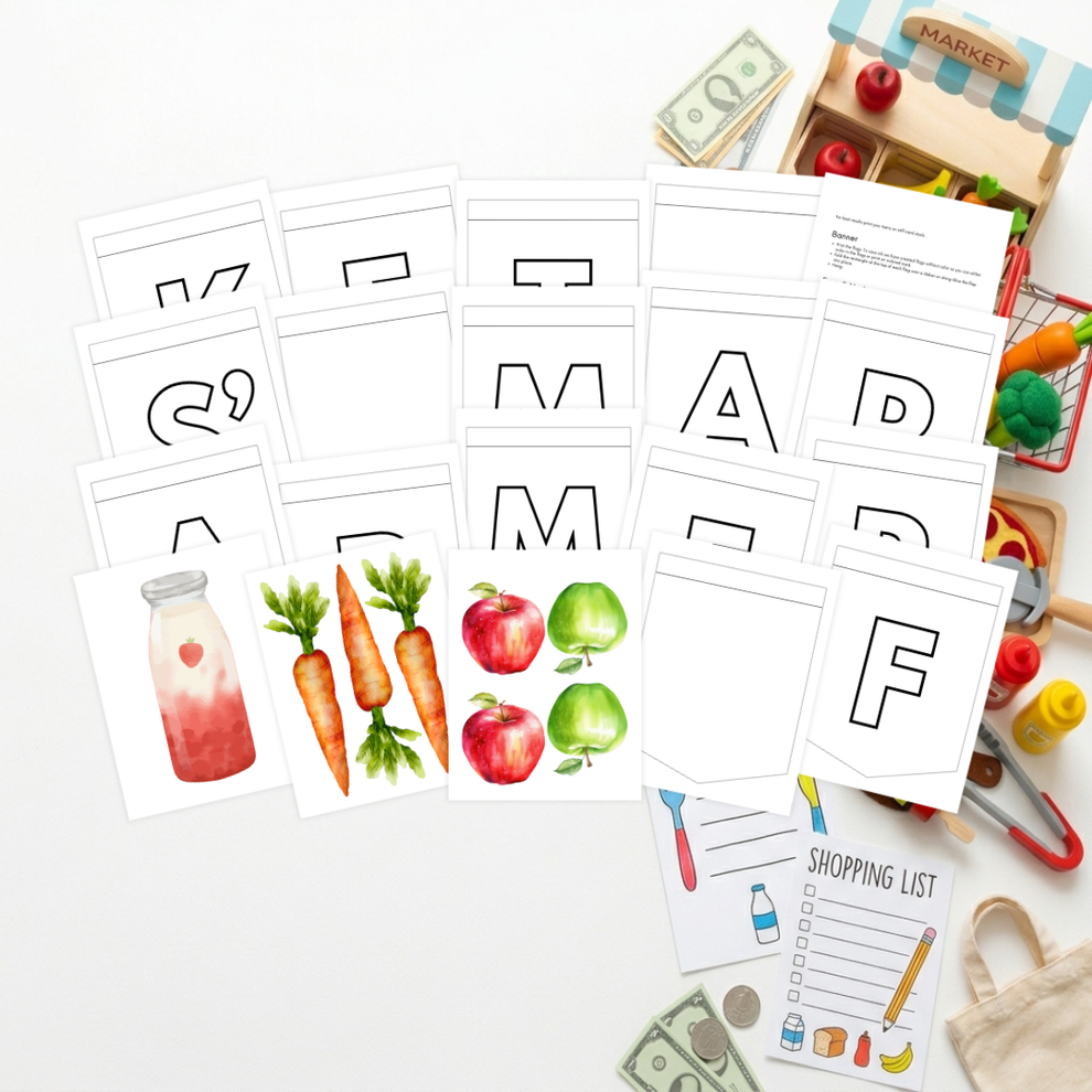 Food & Shopping Pretend Play Bundle: 6 Ready-to-Sell Kids Printables ...